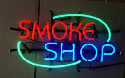 Smoke Shop Neon Sign Light Store Open Windows Hanging Handcraft Artwork ...