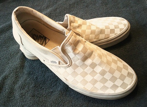 Vans Classic Slip On Shoes Unisex Tan Checkerboard Skate Sneaker Women ...