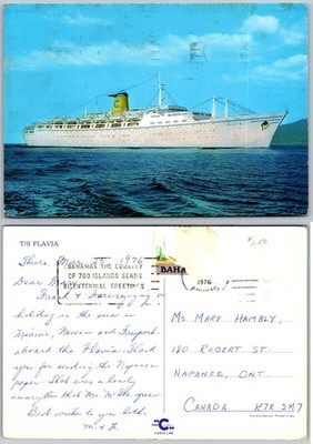 Continental TS Flavia Cruise Ship Ocean Liner Postcard | eBay