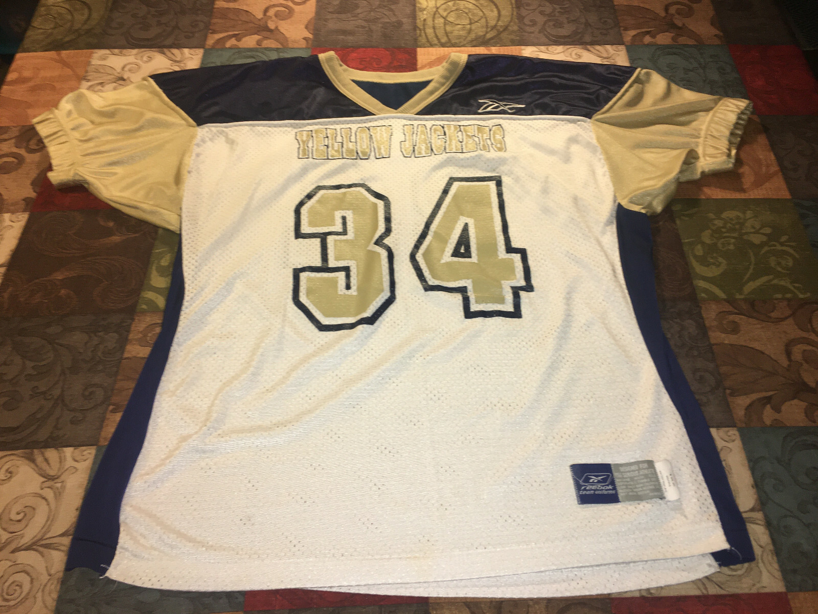 REEBOK GEORGIA TECH FOOTBALL JERSEY #34 SIZE YOUTH SIZE 2XL | eBay