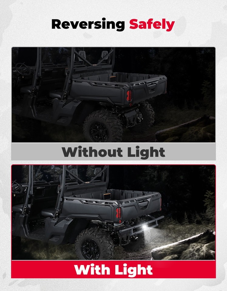 Heavy Duty Rear Bumper w/ LED Light for Can Am Defender HD5/8/10 MAX ...