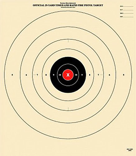 B-8 [B8] 25-Yard Timed and Rapid Fire Pistol Target with Red Center, 21 ...
