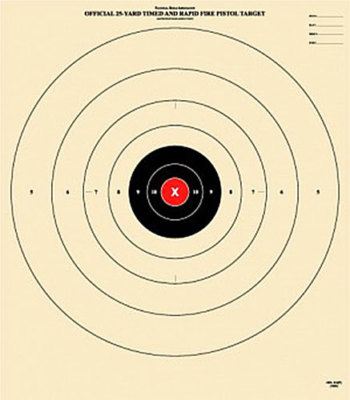B-8 [B8] 25-Yard Timed and Rapid Fire Pistol Target with Red Center, 21 ...