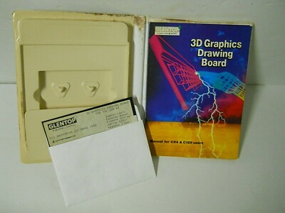 Vtg Commodore 64 3D Graphics Drawing Board Disk & Guide Book C64 & C128 ...