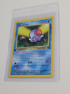 Tentacool - Pokemon Fossil First 1st Edition #56 - Excellent to Near ...
