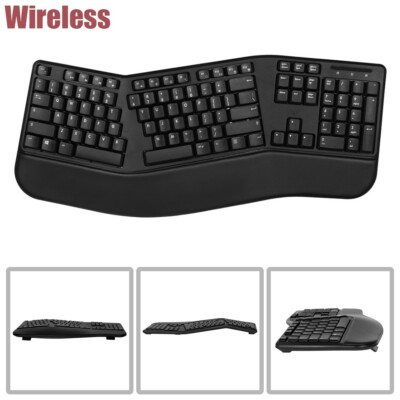 Ergonomic Split Keyboard 105 Keys 2.4 GHz Wireless Full‑Size 10‑Key ...