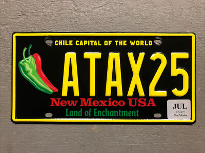 NEW MEXICO LICENSE PLATE CHILE CAPITAL OF THE WORLD 🌶 RANDOM LETTERS ...