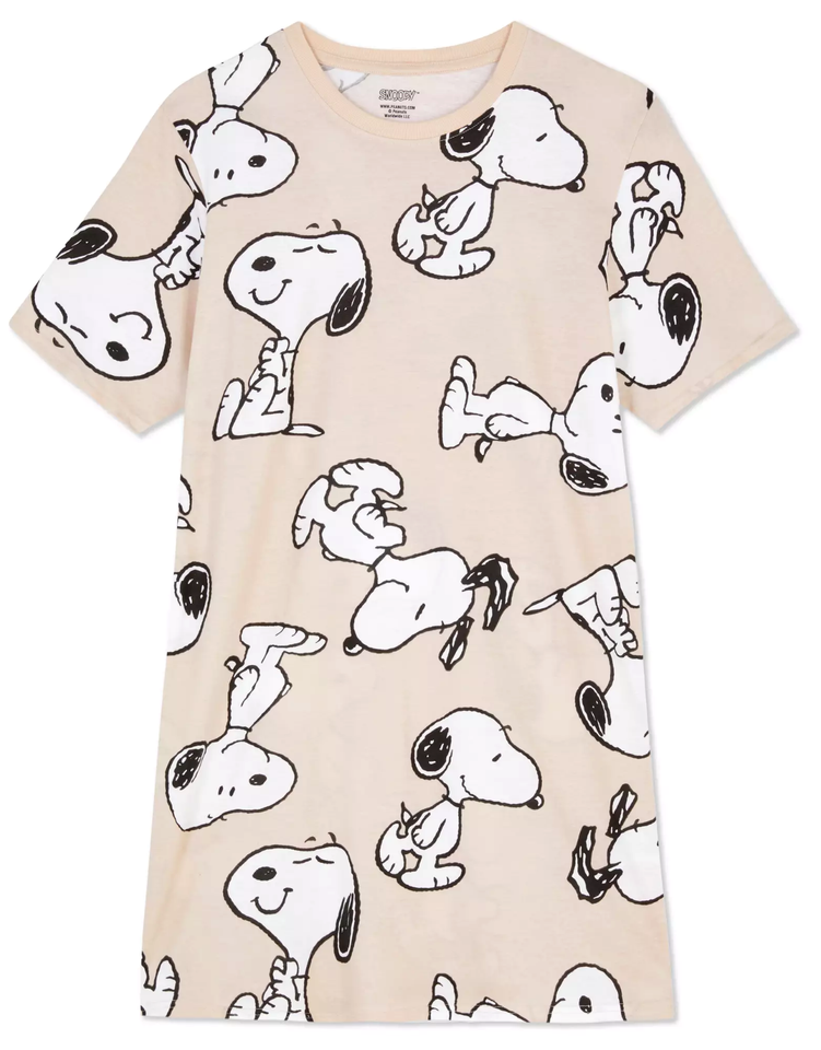 Ladies Nightshirt PEANUTS SNOOPY Women 6 to 24 Cotton Nightie Pyjamas ...