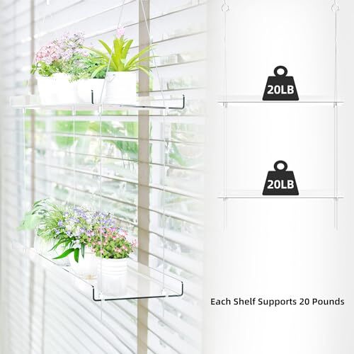 Window Plant Shelves Hanging Window Shelves for Indoor Plants Acrylic ...