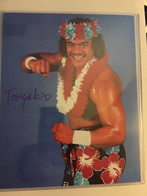 Tonga Kid Signed 8x10 Photo Sam Fatu WWF WWE Autograph Wrestling Leaf ...