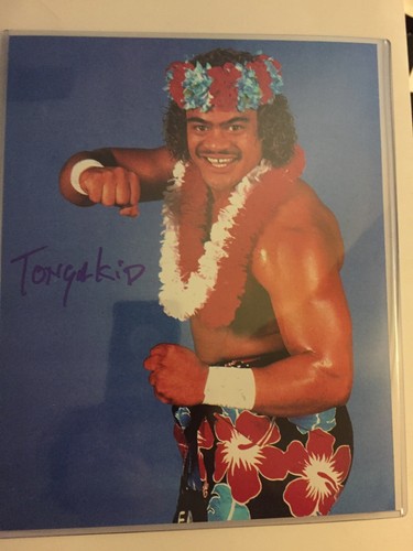 Tonga Kid Signed 8x10 Photo Sam Fatu WWF WWE Autograph Wrestling Leaf ...
