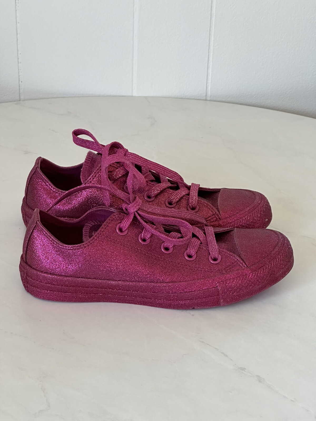 Converse CTAS OX Fuchsia Red Glitter Sneaker Women's … - Gem