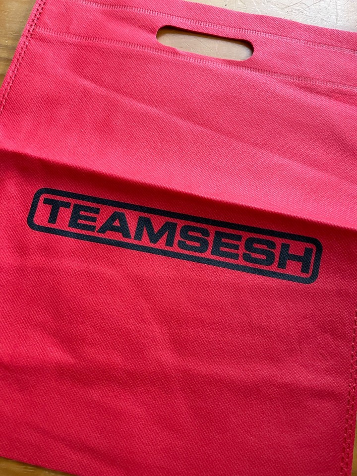 Team Sesh Red Gift Bag Black Box Logo Bones Hollowsquad Rare w/ Handle ...