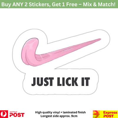 Vinyl sticker decal Waterproof Nike just lick it funny scrapbook laptop ...