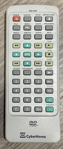 CyberHome DVD Player Remote Control Model RMC-300Z Gray OEM Tested ...