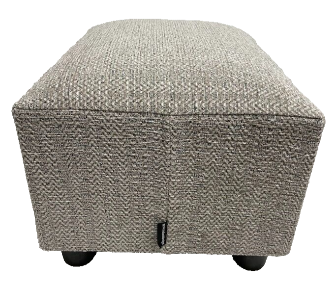 Footstool / Pouffe / Small Stool / Grey Chunky Fleck Herringbone End of ...