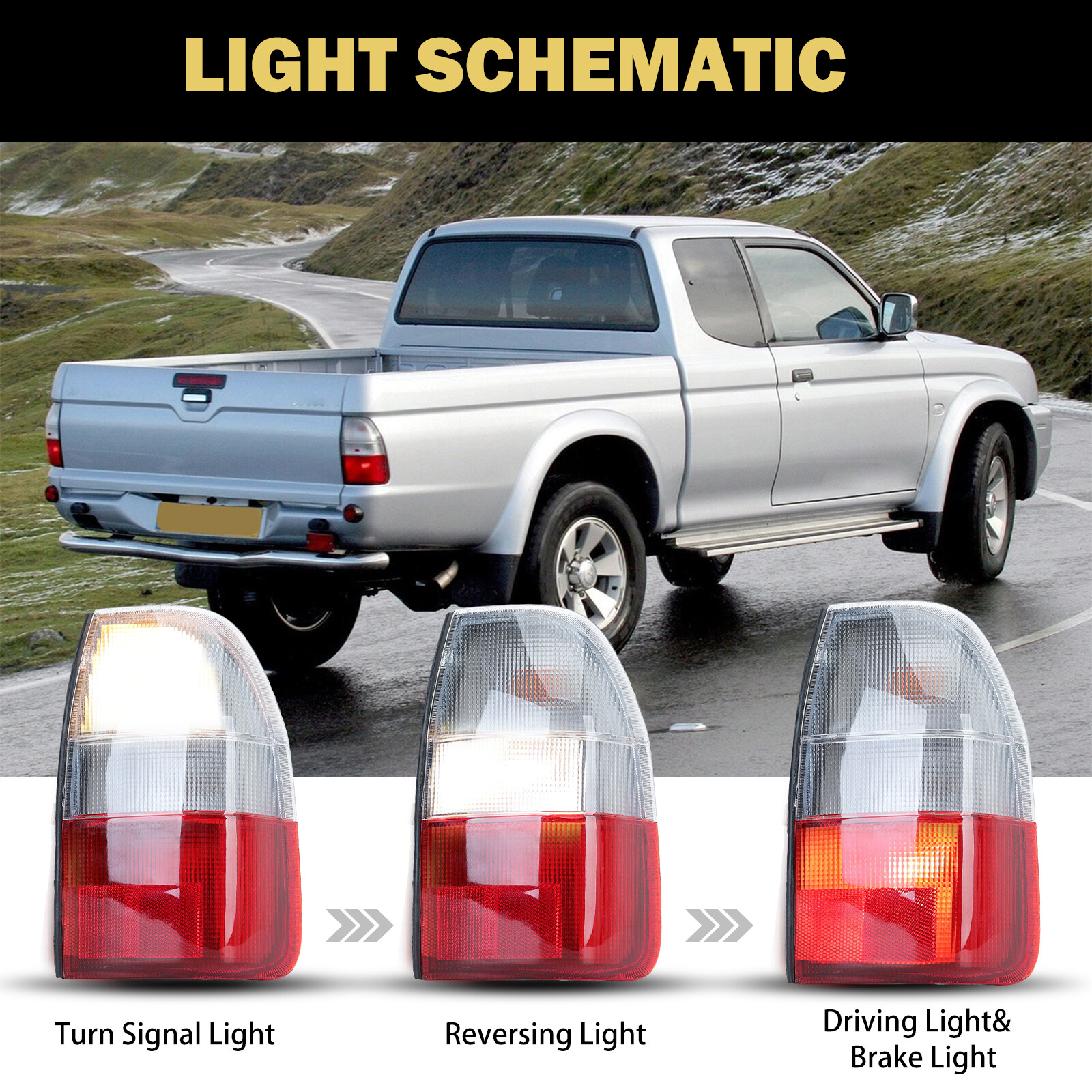 Pair Rear Tail Light For Mitsubishi Strada L200 MK4 1995-2006 Left ...