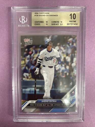 2024 Topps Now Shohei Ohtani #106 ALL-TIME JAPAN HR LEADER PR/34423 BGS ...