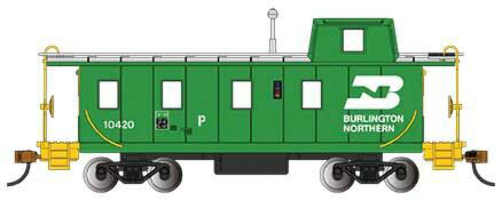 Bachmann 14005 HO Scale Offset Cupola Caboose Burlington Northern BN ...