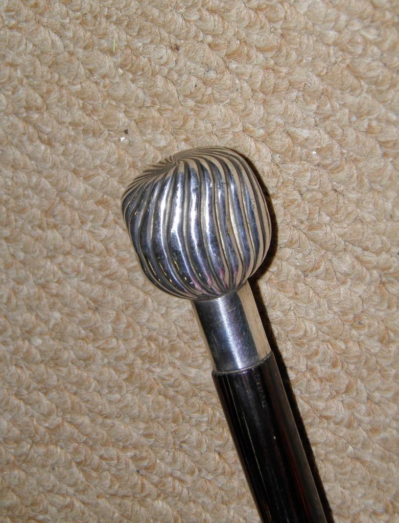 Antique Military Zebrano Swagger Stick - Hallmarked Spiral Silver ...