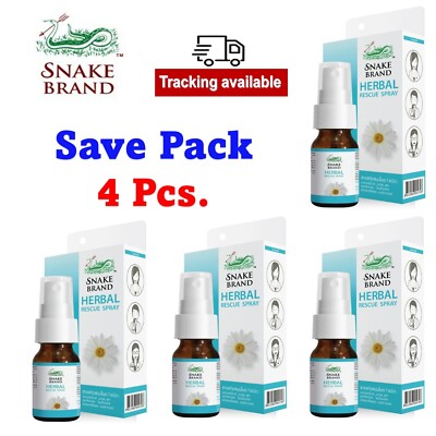 4x SNAKE BRAND Herbal Rescue Spray Help Refresh Sooth & Relief ...