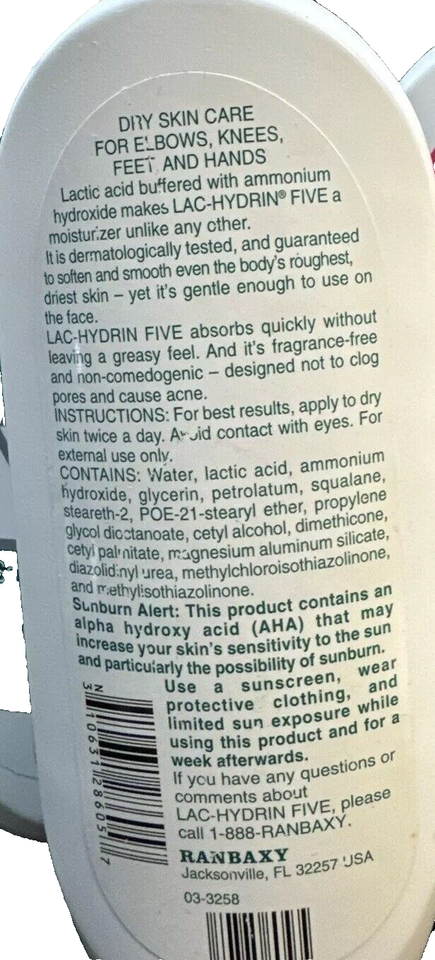 1 lac-hydrin five moisturizing lotion 8oz ea scuffed bottle | eBay