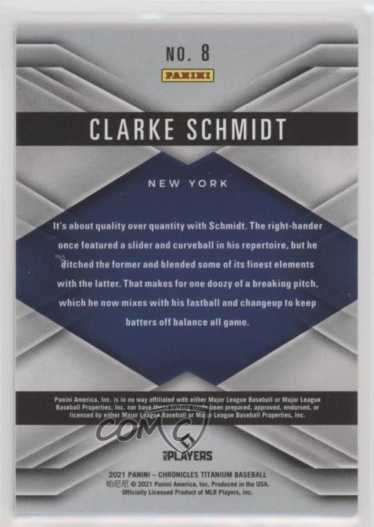 2021 Panini Chronicles Titanium Clarke Schmidt #8 Rookie RC | eBay