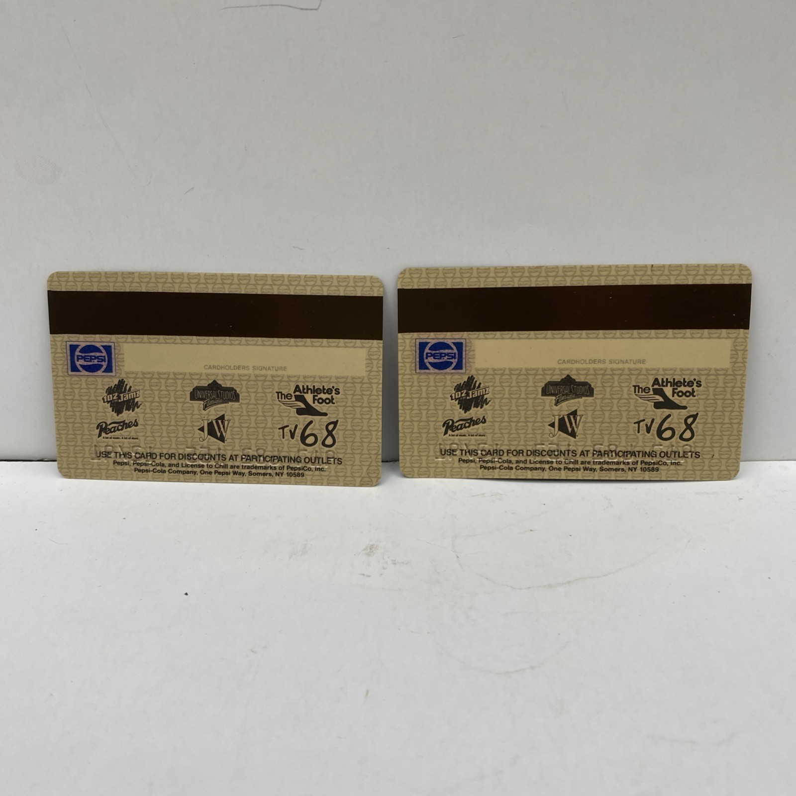 Pepsi License To Chill 1991 Reward Card LOT OF 2 Universal Florida ...
