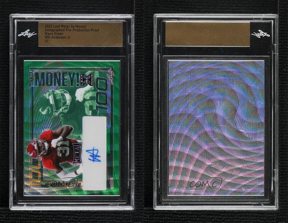 2023 Leaf Metal Pre-Production Proof Green Wave 1/1 Will Anderson Jr ...