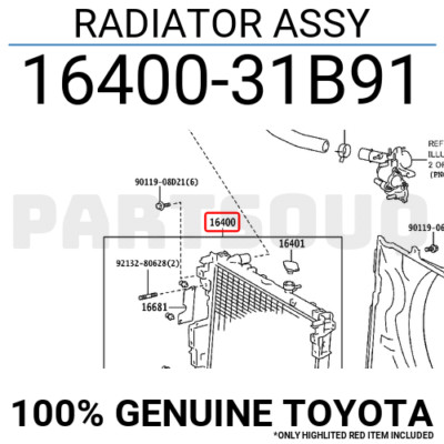1640031B91 Genuine Toyota RADIATOR ASSY 16400-31B91 | eBay