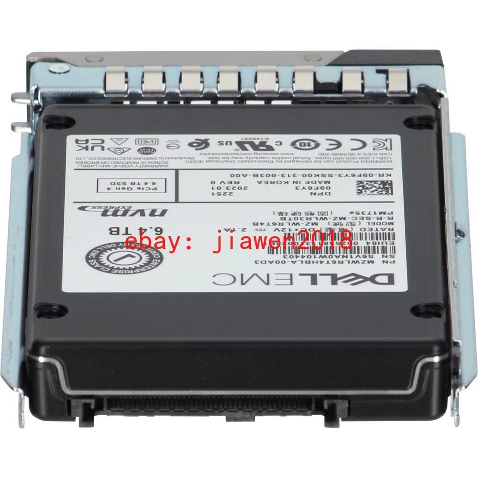 9F6Y3 Dell 6.4TB PCIe Gen4 NVMe Mix Use 2.5" SSD 09F6Y3 PM1735a MZ ...