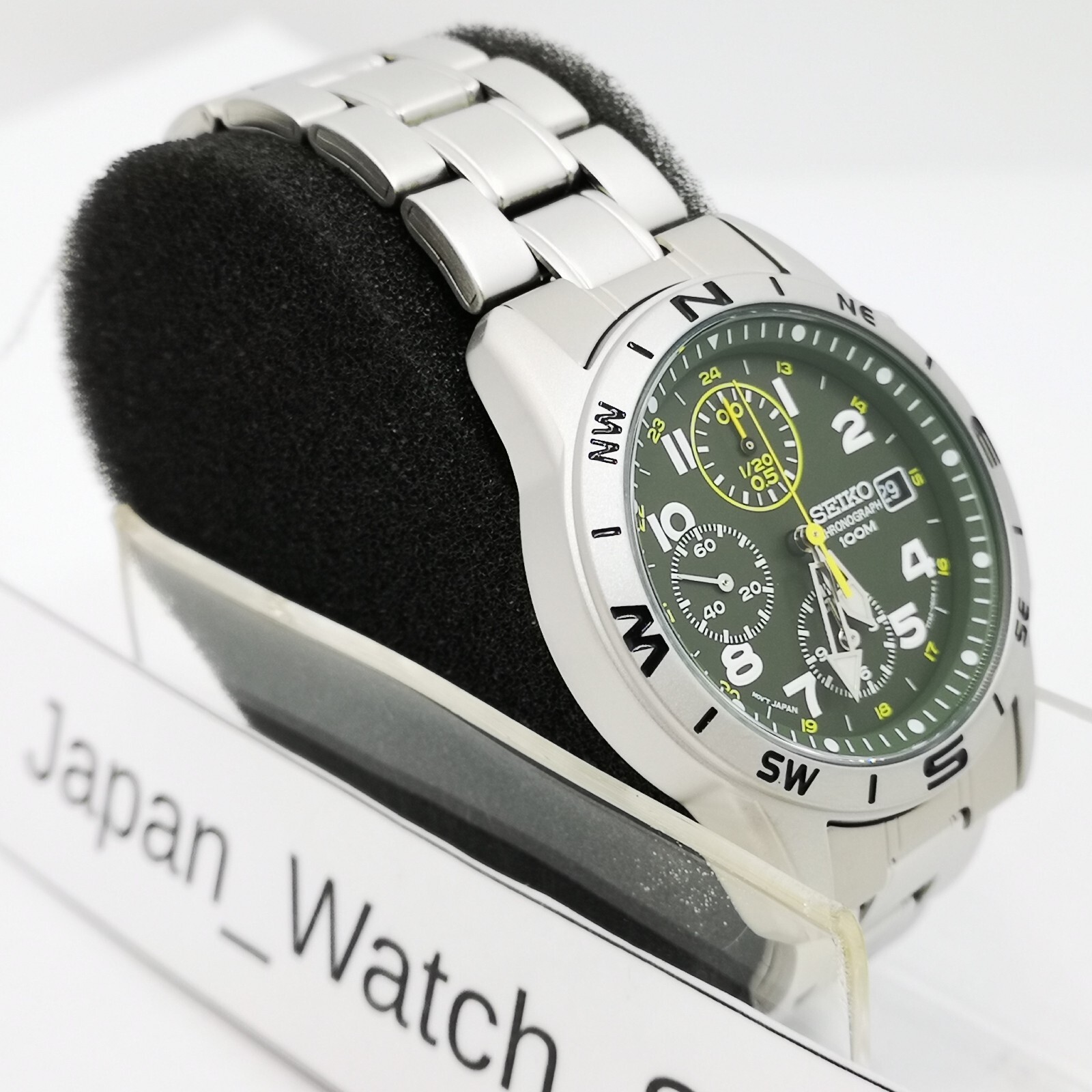 SEIKO SND377P Dark Olive Green Chronograph Men's Watch New in Box | eBay