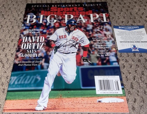 DAVID ORTIZ SIGNED SPORTS ILLUSTRATED MAGAZINE BIG PAPI RED SOX BAS ...