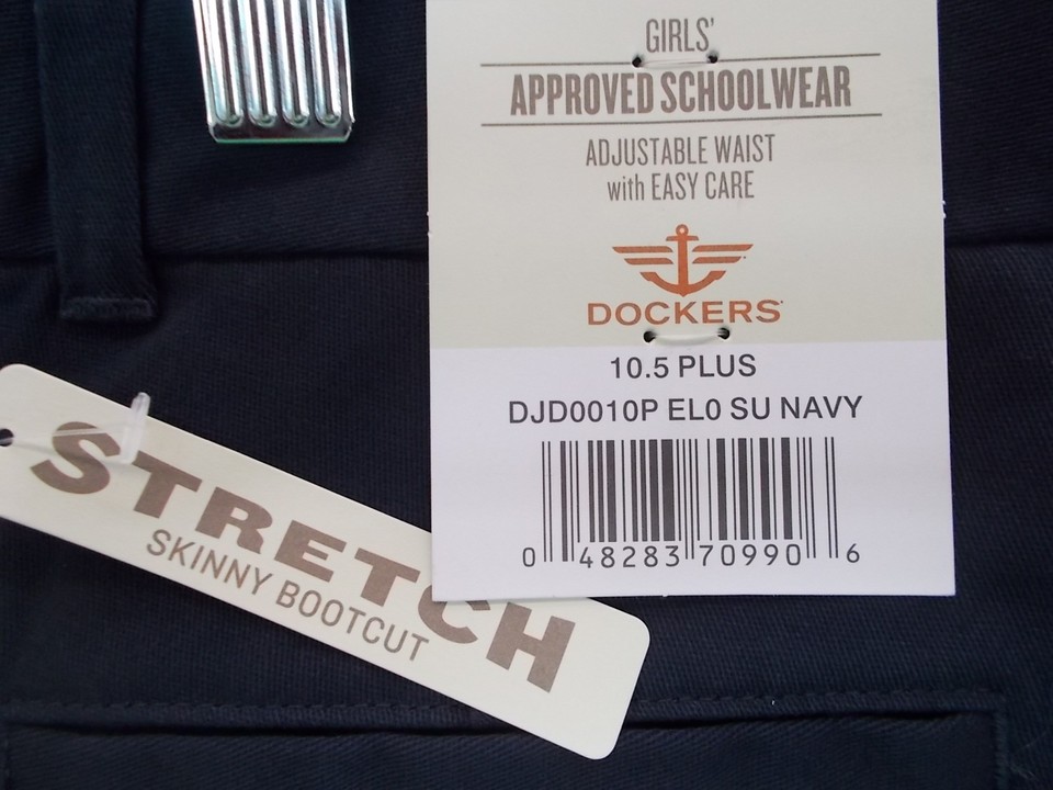 Girls Dockers Uniform Khaki or Navy Str Sk Bootcut Pants Plus Size 10.5 ...