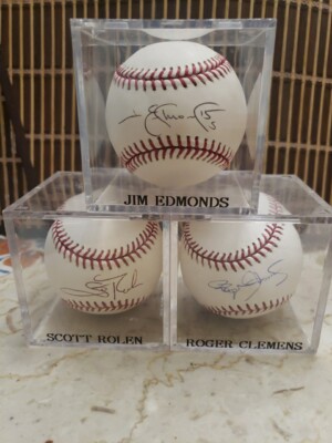 Set Of 3 Signed Baseball Balls. RogerClemens, Jim Edmonds And Scott ...
