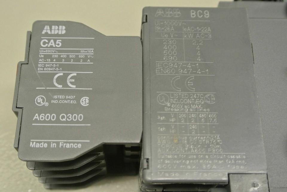 ABB BC9-30-10 Contactor With CA5-40E Auxiliary Contact Used | eBay