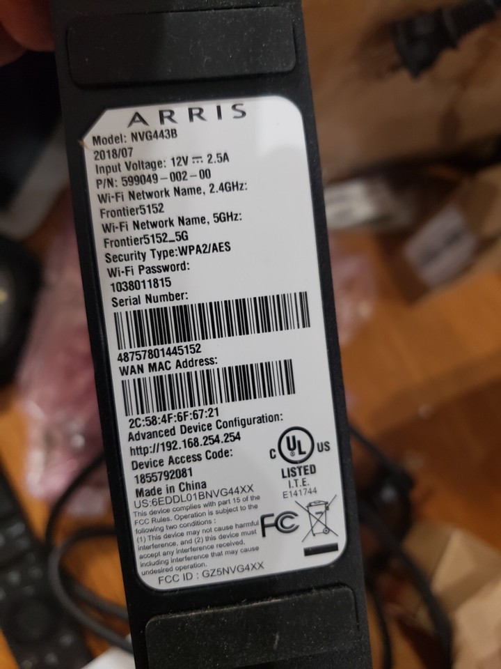 ARRIS FRONTIER NVG443B WIFI ROUTER | eBay