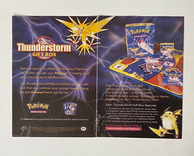 Pokemon Trading Card Game Thunderstorm Gift Box 2000 2 Page Print Ad | eBay