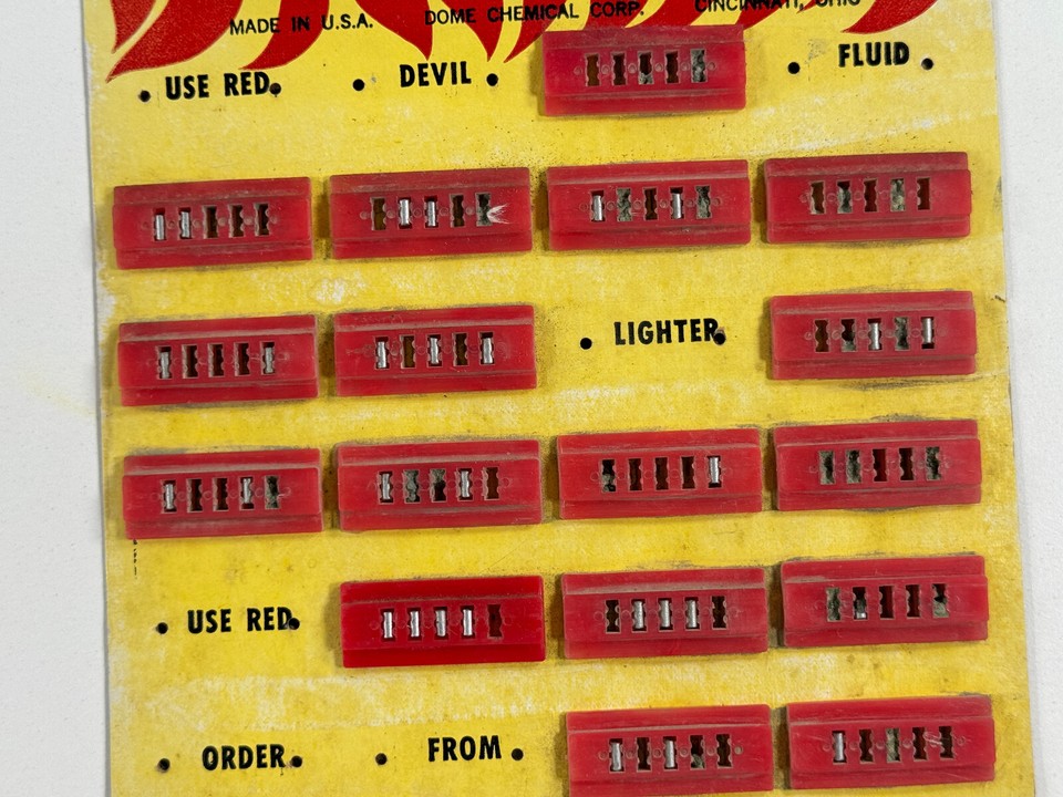 vtg 50s 60s Red Devil Flints Advertising Store Display COOL demon satan ...