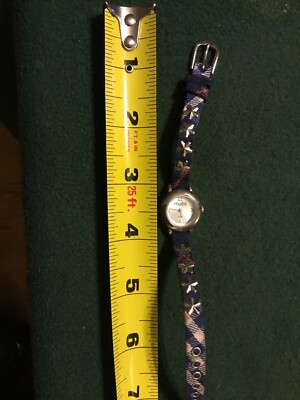 Mudd Small Watch Jean With Stars Band Quartz Silver Tone Case MD1013 ...