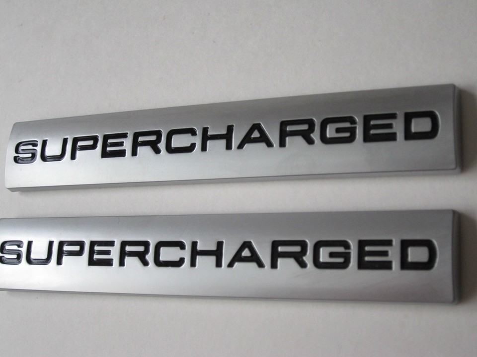 2 New 4.5" SUPERCHARGED Emblems Badge Pair Universal Fits ANYTHING ...