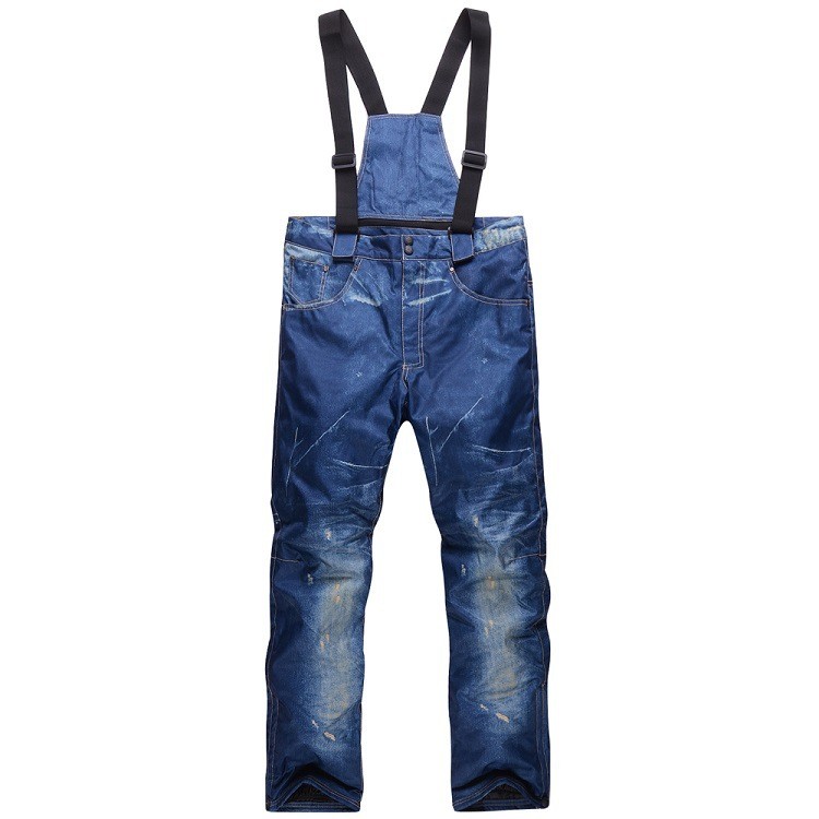 Men's Winter Ski Pants Outdoor Waterproof Denim Snowboard Windproof ...