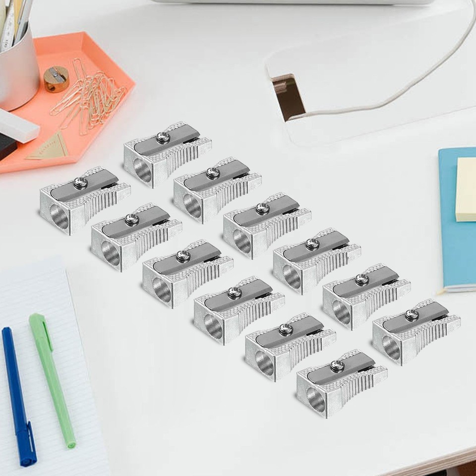12Pcs Single Hole Pencil Sharpeners Aluminum Manual Pencil Sharpener ...