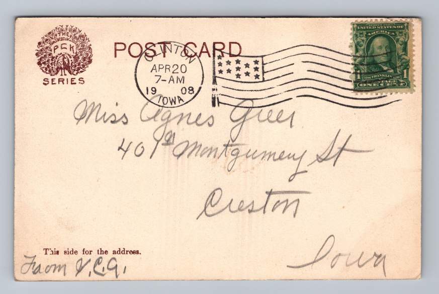 Fifth Avenue Houses CLINTON Iowa Antique Collotype Postcard PCK 1908 | eBay