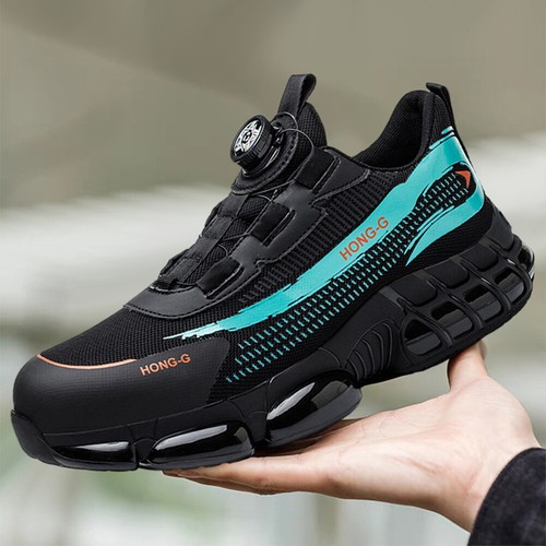 Men Protective Work Shoes Lightweight Steel Toe Boots Anti-Smash Work ...