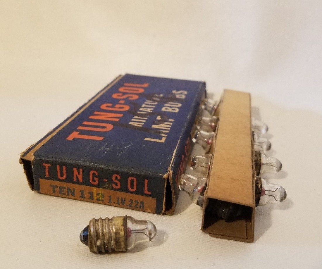 Box of 10 Tung-Sol 112 GE112 Miniature Flashlight Lamps Light Bulbs 1 ...