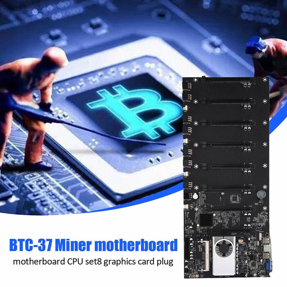 USA BTC-T37 GPU Mining Rig Machine Motherboard With CPU support 8 GPU ...