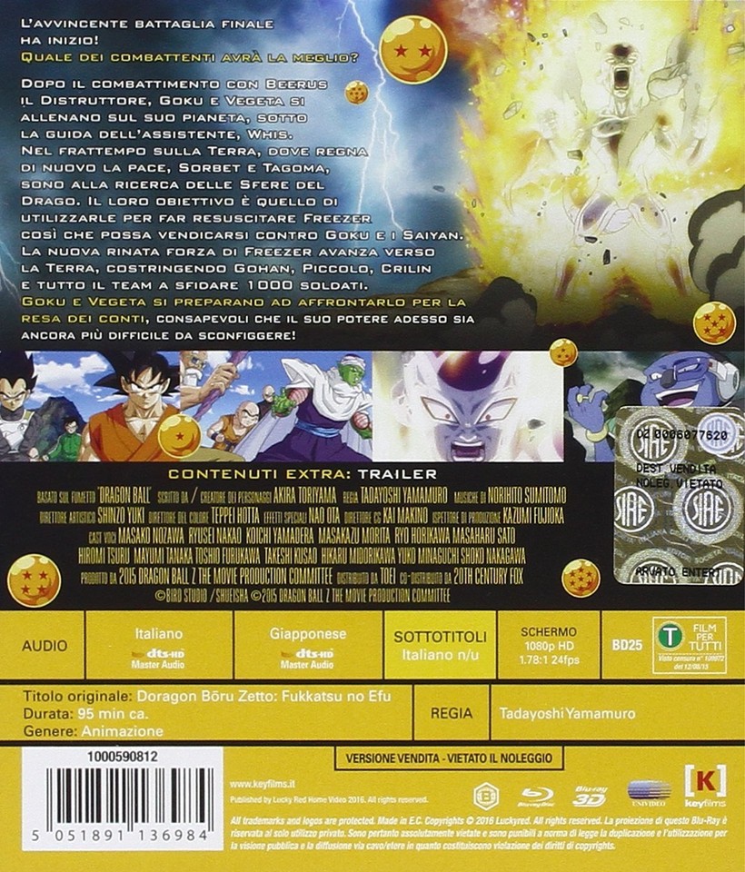 Warner Bros. Entertainment Brd dragon ball z-la re (Blu-ray) (UK IMPORT ...