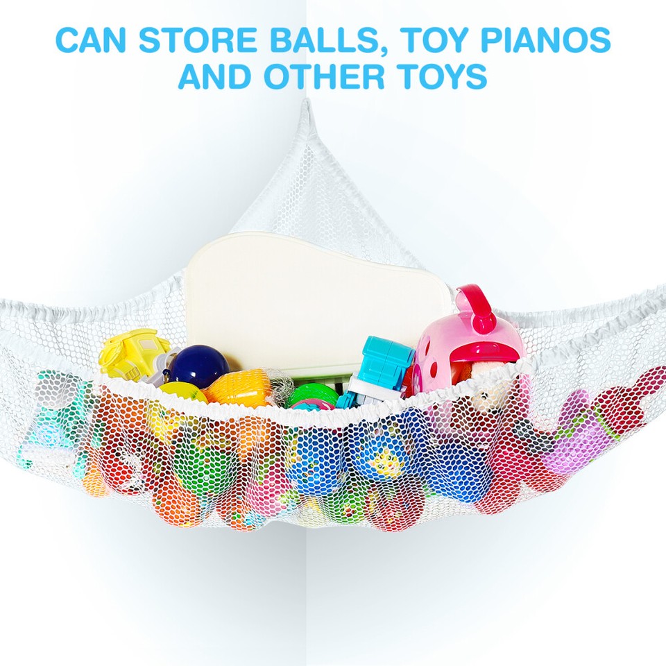 2PCS Kids Wall Hanging Storage Toy Hammock Net Organizer Corner Stuffed ...