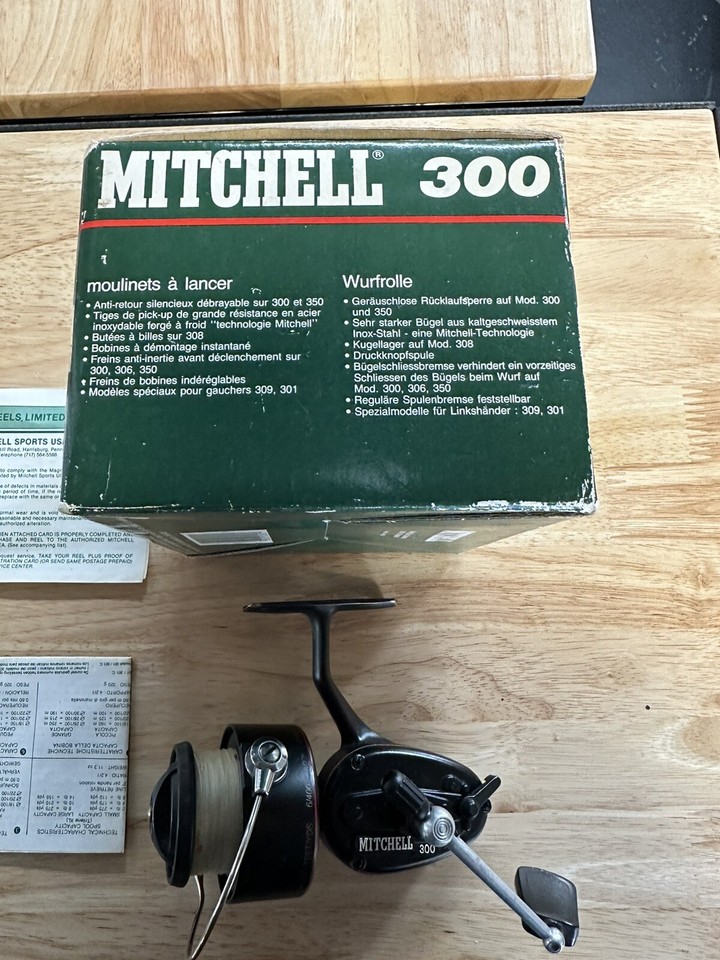 Vintage Mitchell 300 Fishing Reel With/ Box and Manual | eBay